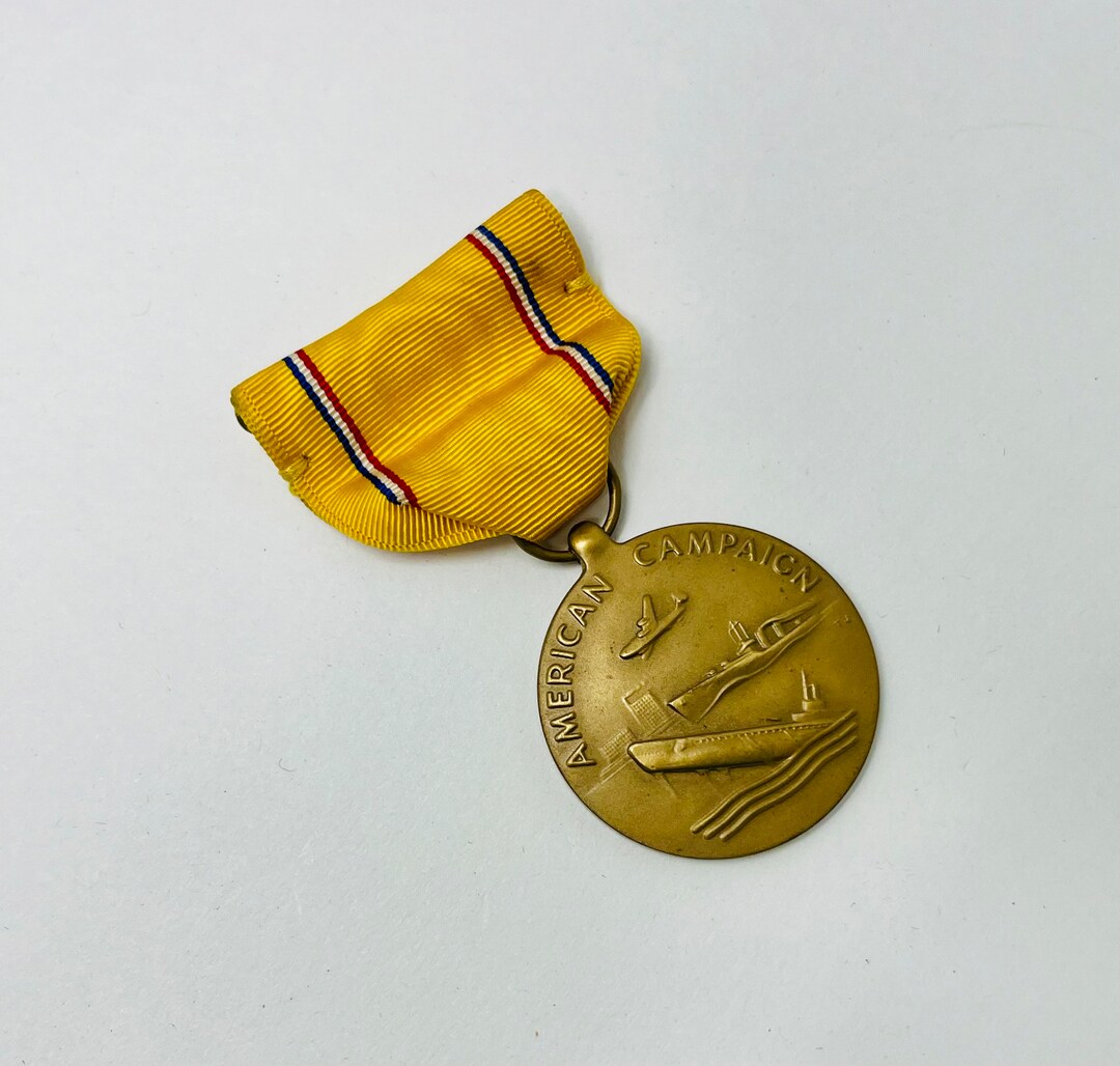 Vintage Original WWII American Campaign Medal With Ribbon for Service ...