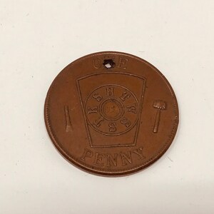 Vintage Masonic Coin Antique Royal Arch Masonic Coin One Penny Lima ...