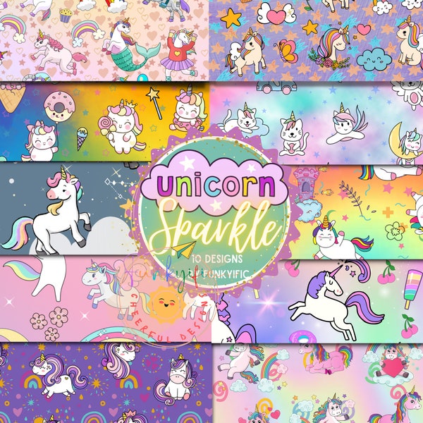 Unicorn Digital Paper - Etsy