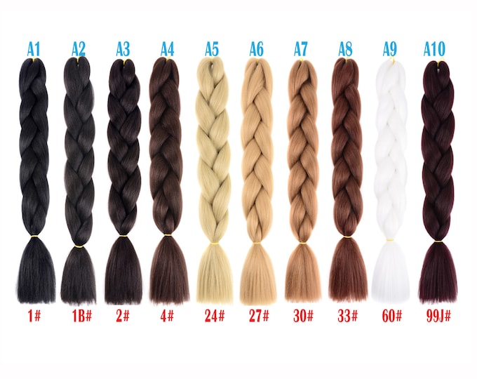 12 PACKS Fancy & Highlight 255 Colors High Quality 24 Inch Synthetic ...