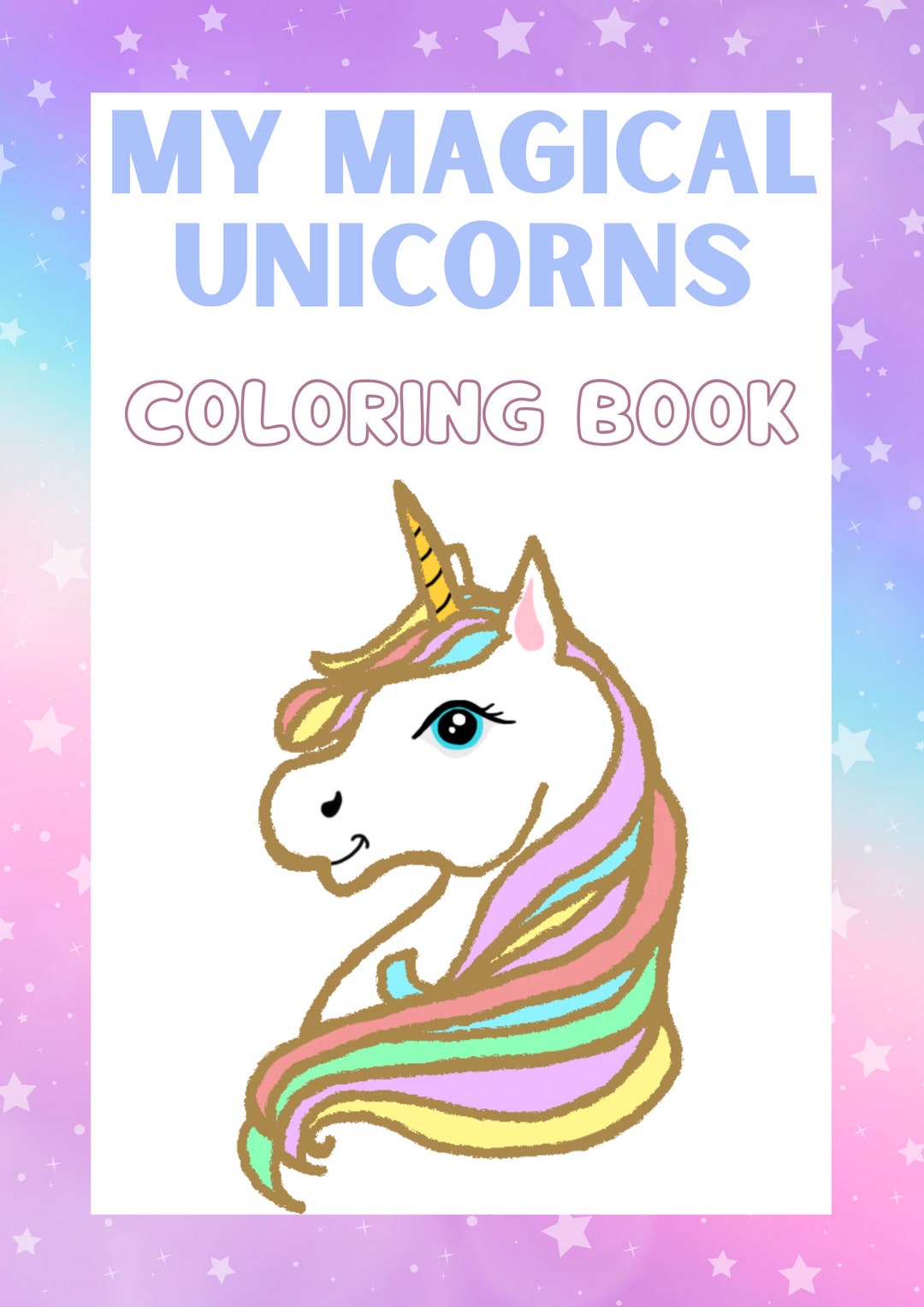 My Magical Unicorn Coloring Pages - Etsy