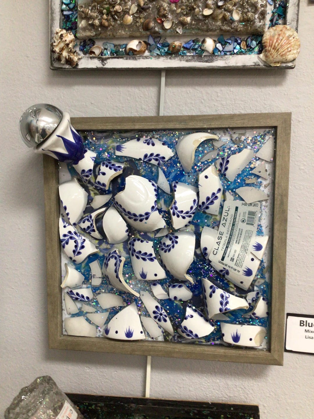 Blue Azul Broken Bottle Art - Etsy