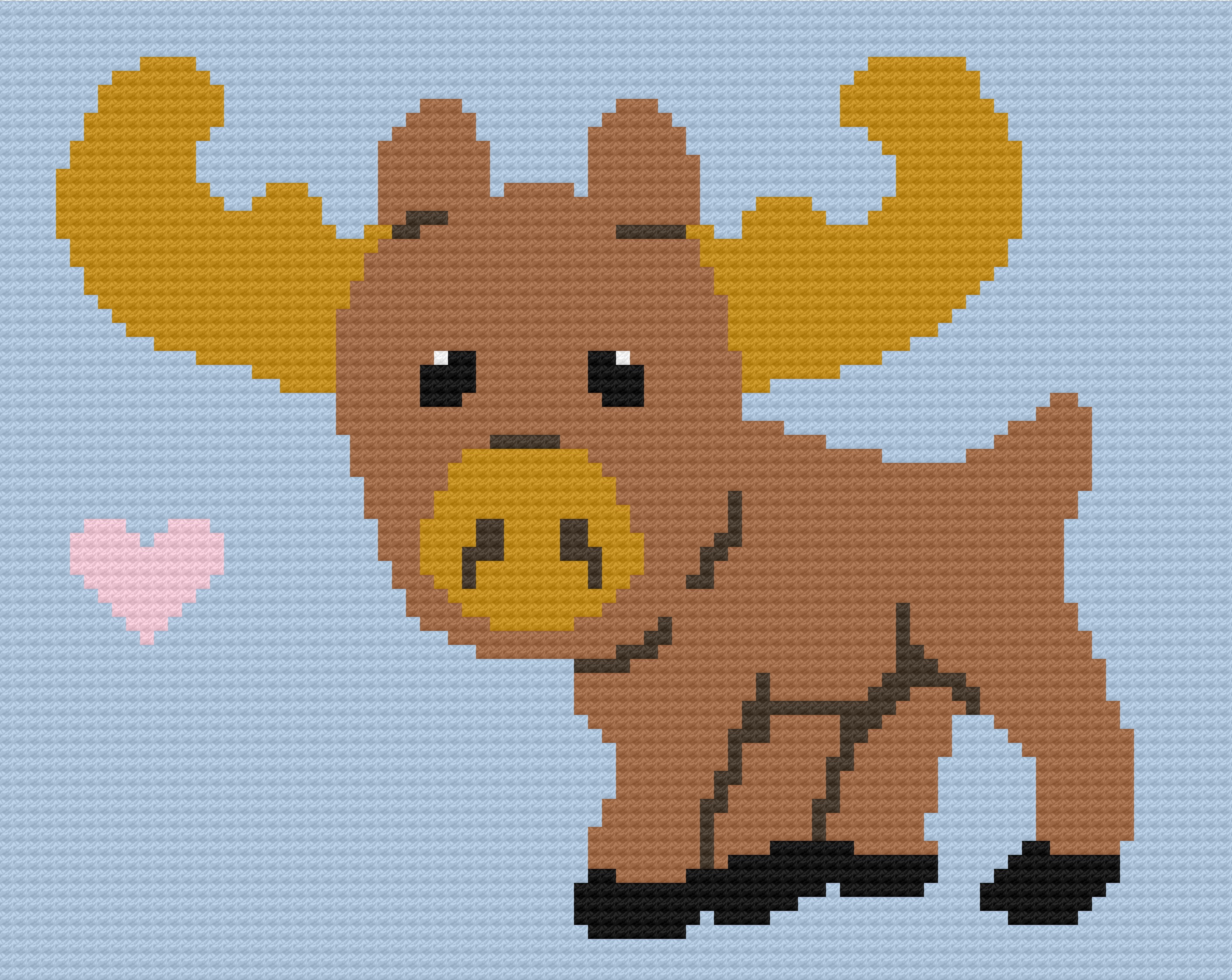 Patterns Craft Supplies & Tools Moose crochet afghan pattern graph etna ...