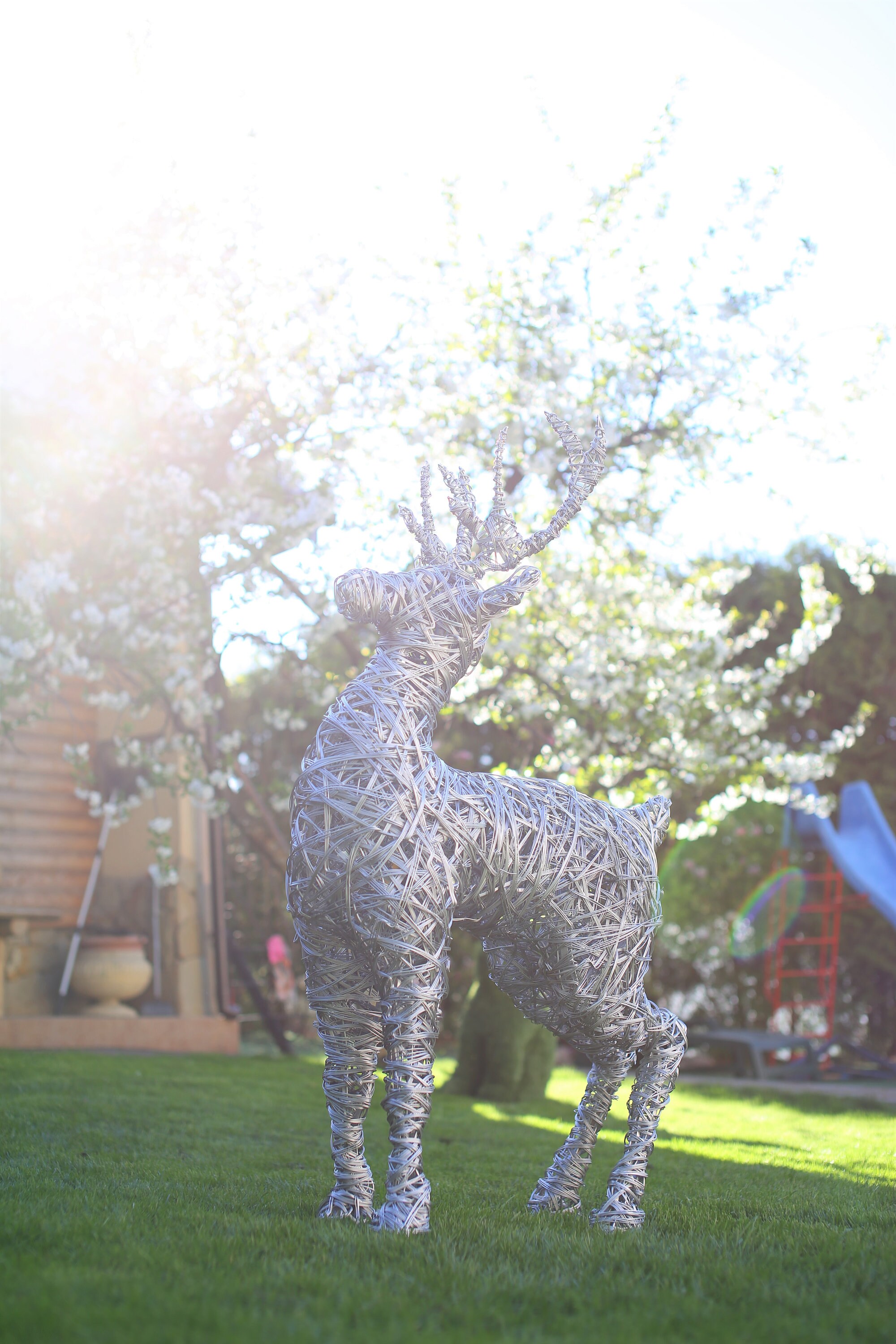 Wire Sculpture,topiary Frame Deer - Etsy