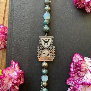 Mystic Hourglass Bookmark • Navy Blue Book Thong • Opalite & Blue ...