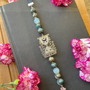 Mystic Hourglass Bookmark • Navy Blue Book Thong • Opalite & Blue ...