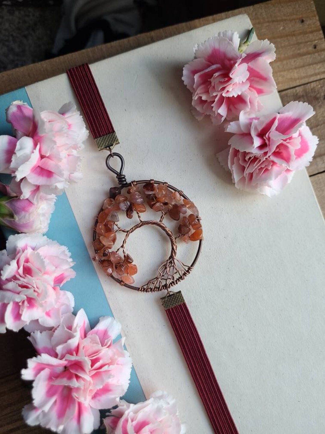 Agate Tree of Life Maroon Bookmark • Personalized Bookish Goods ...