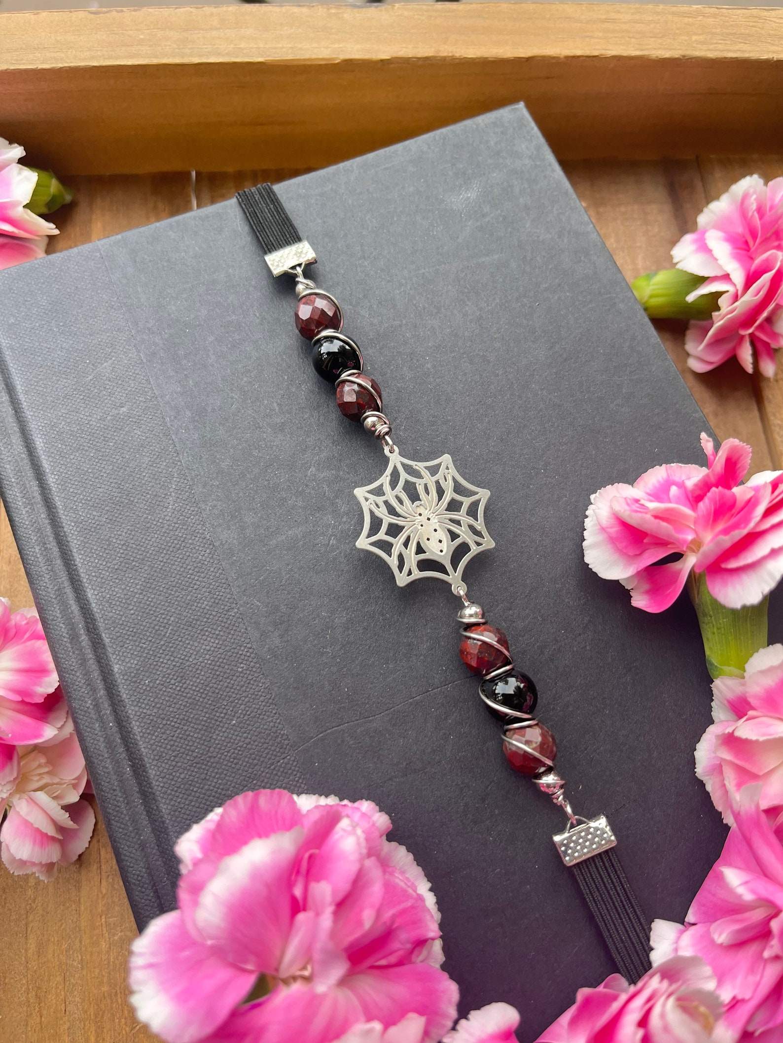 Mahogany Obsidian Bookmark • Spider Bookmark • Spider in Web Bookmark ...