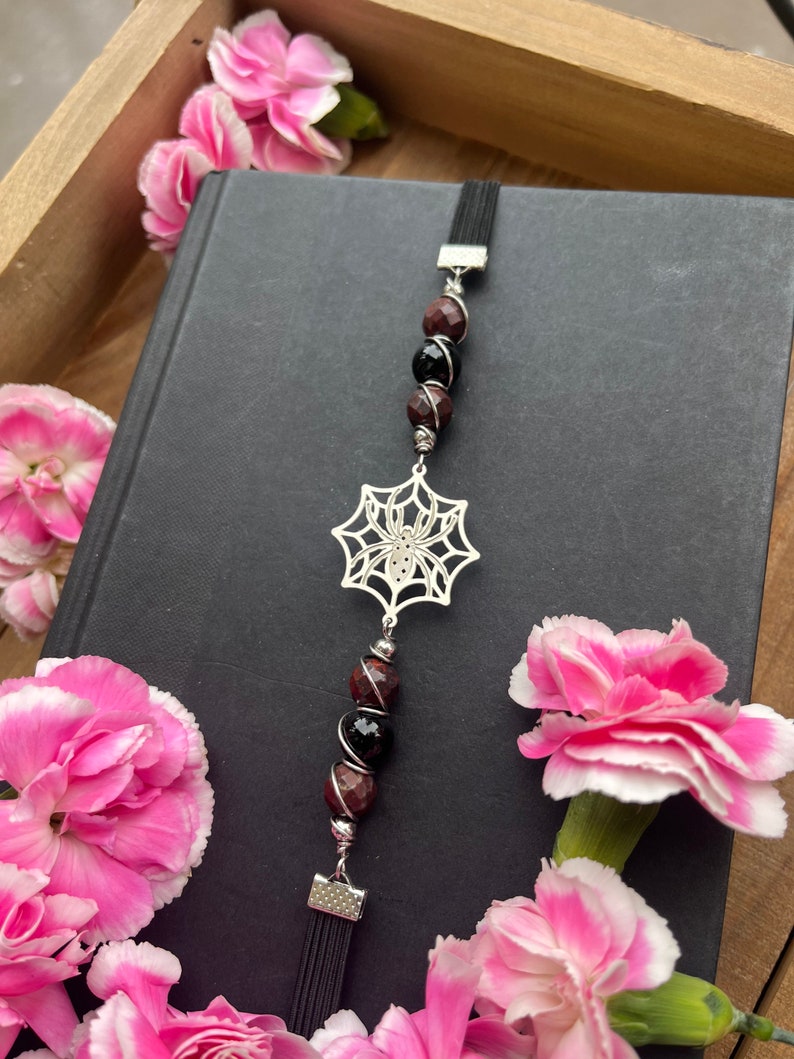 Mahogany Obsidian Bookmark • Spider Bookmark • Spider in Web Bookmark ...