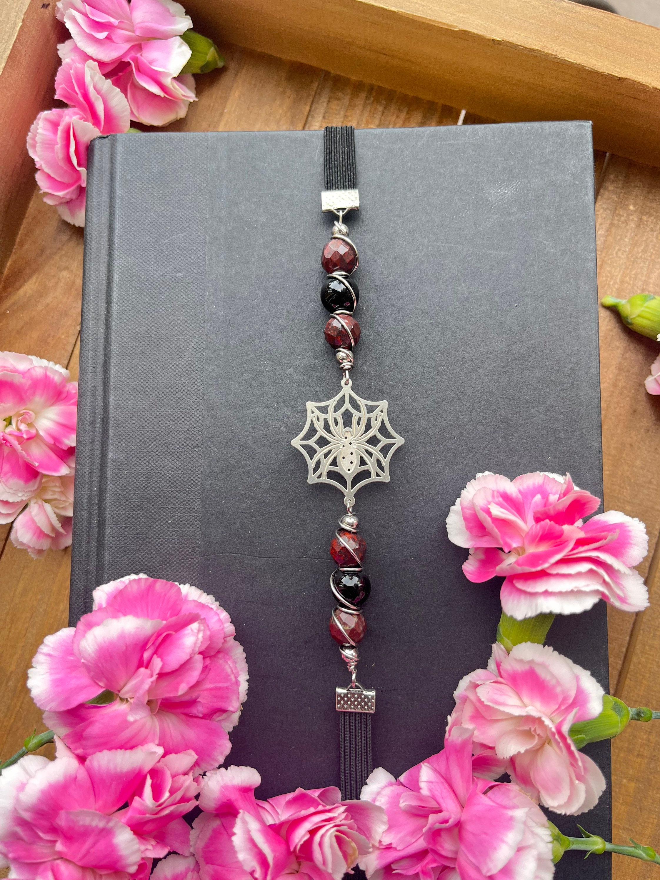 Mahogany Obsidian Bookmark • Spider Bookmark • Spider in Web Bookmark ...