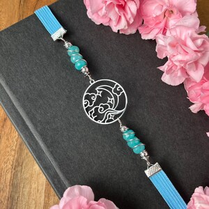Blue Jade Night Sky Bookmark • Stars and Moon Bookmark • Sky Blue Book ...