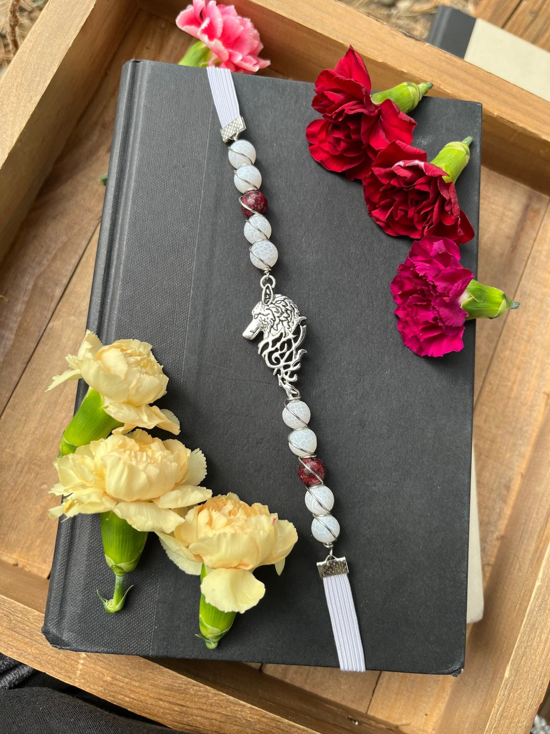 Stark Wolf Bookmark • Aggie Maroon Jade Book Thong • Ghost Bookmark ...