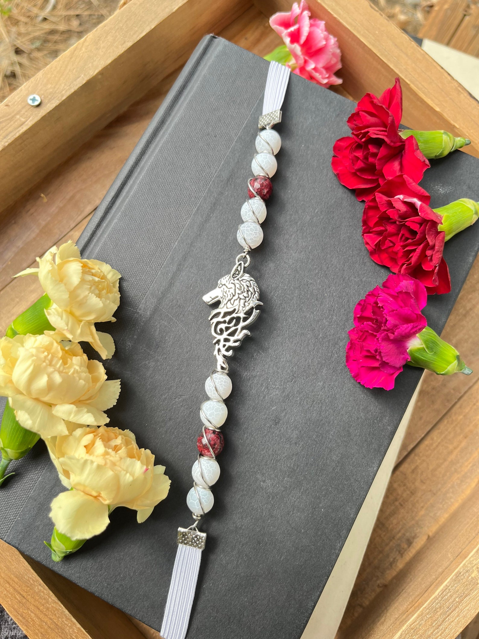 Stark Wolf Bookmark • Aggie Maroon Jade Book Thong • Ghost Bookmark ...