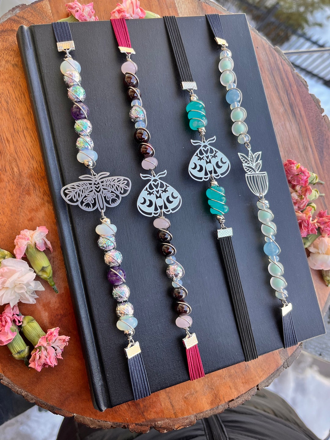 Crystal Butterfly Bookmarks • Silver Moth Bookmark • Pink Crystal Book ...
