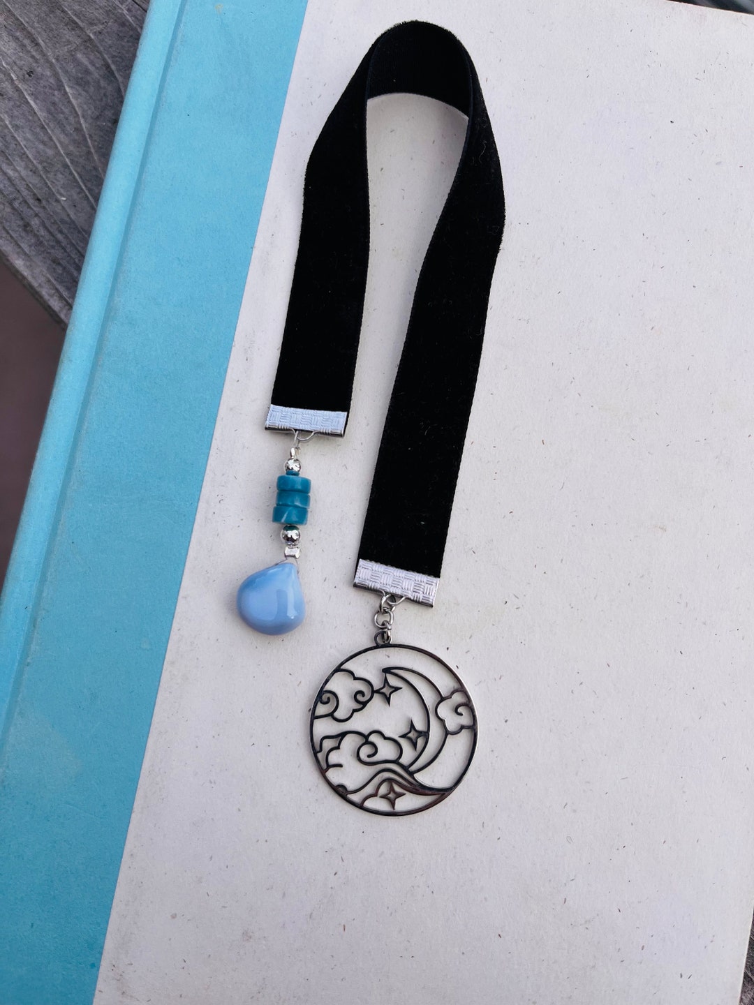 Night Sky Bookmark Stars and Moon Bookmark Blue Opal & Larimar Book ...