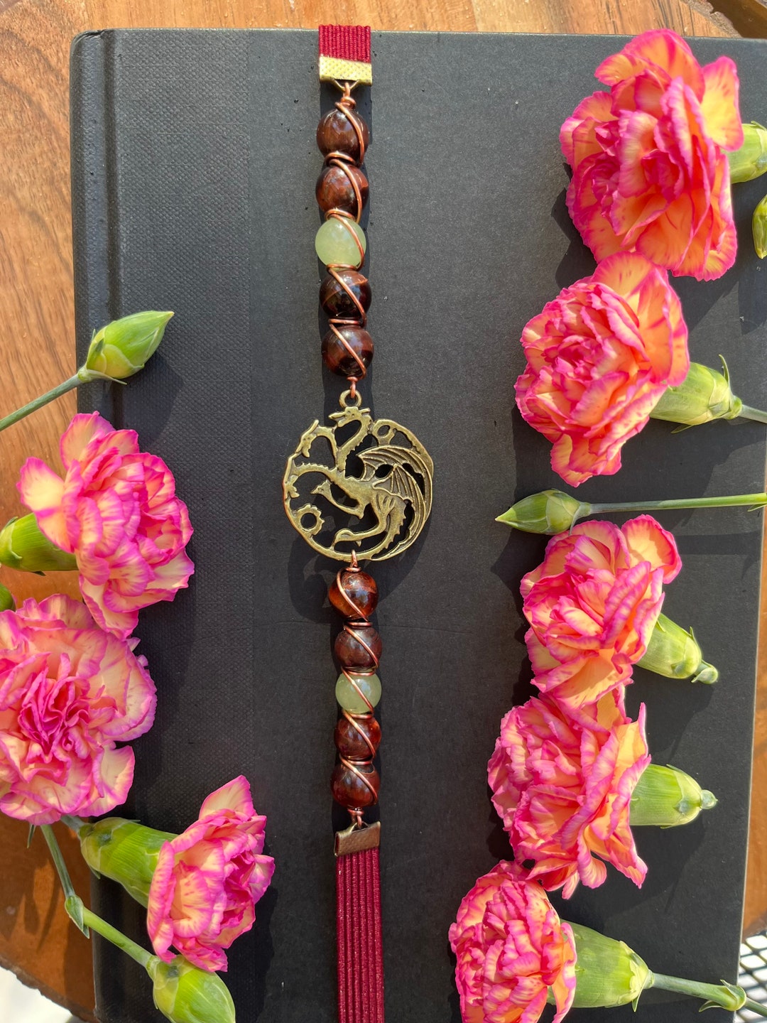 Red Tigers Eye Dragon Bookmark • Dragon Sigil Bookmark • Dragon ...