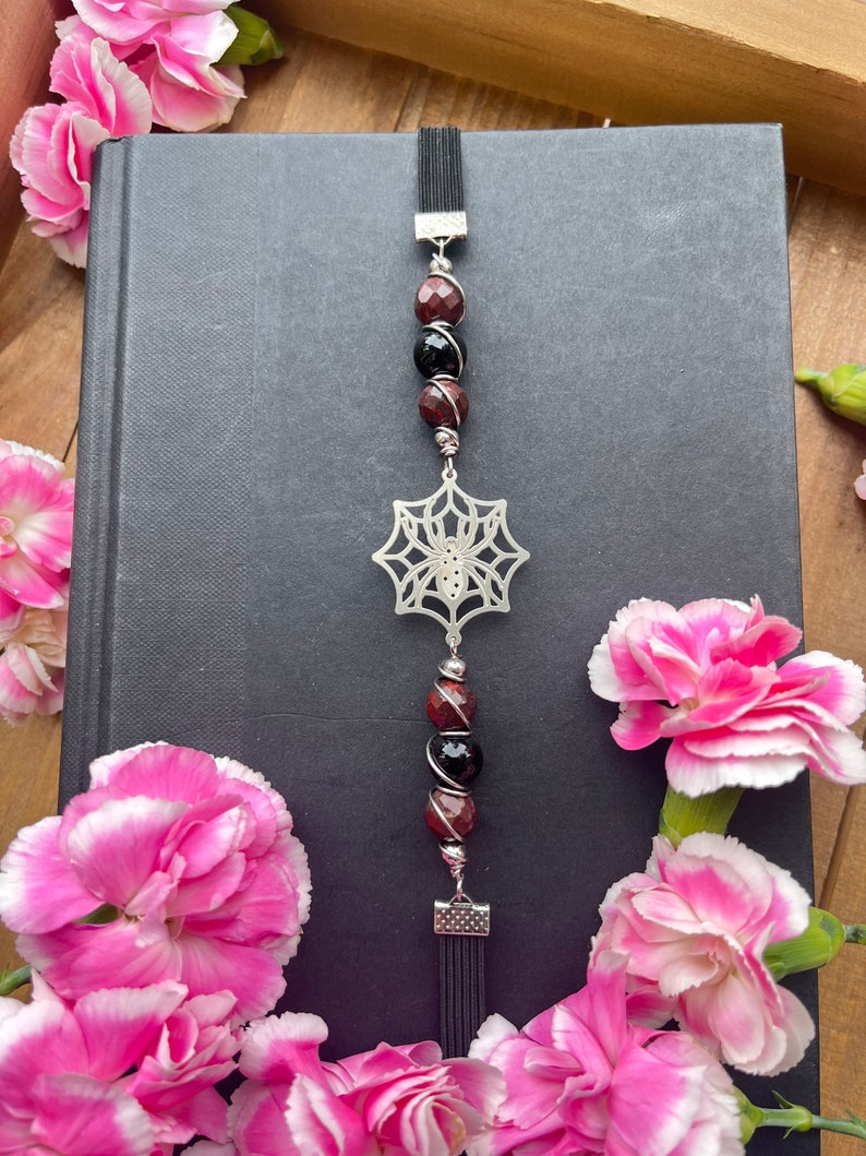 Mahogany Obsidian Bookmark • Spider Bookmark • Spider in Web Bookmark ...