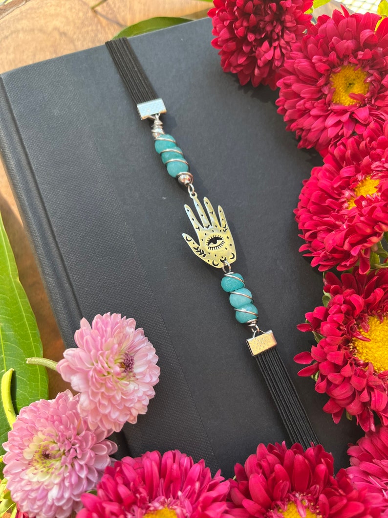 Blue Jade Hamsa Hand Bookmark Evil Eye Bookmark Hand of | Etsy