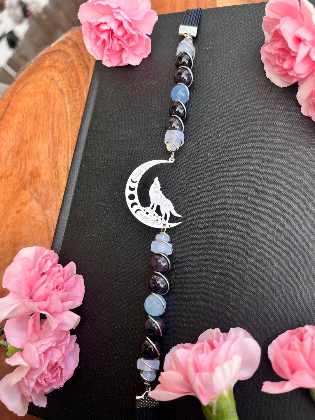 Howling Wolf Bookmark • Blue Wolf Book Thong • Silver Wolf Bookmark ...