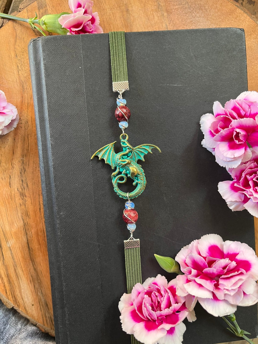 Dragon Bookmark • Fantasy Bookmark • Dragon Book Thong • Dragon Gift ...