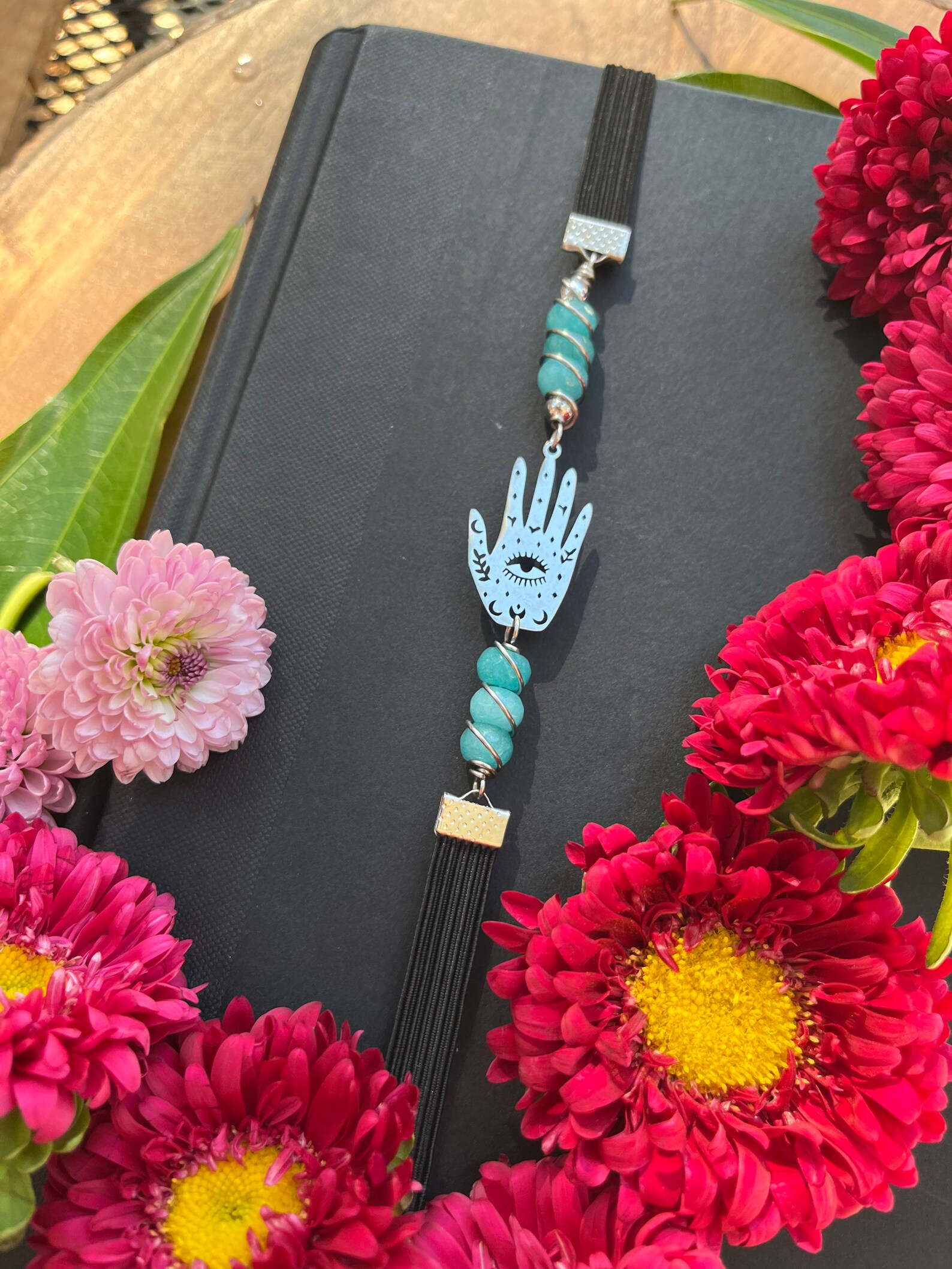 Blue Jade Hamsa Hand Bookmark • Evil Eye Bookmark • Hand of Fatima ...