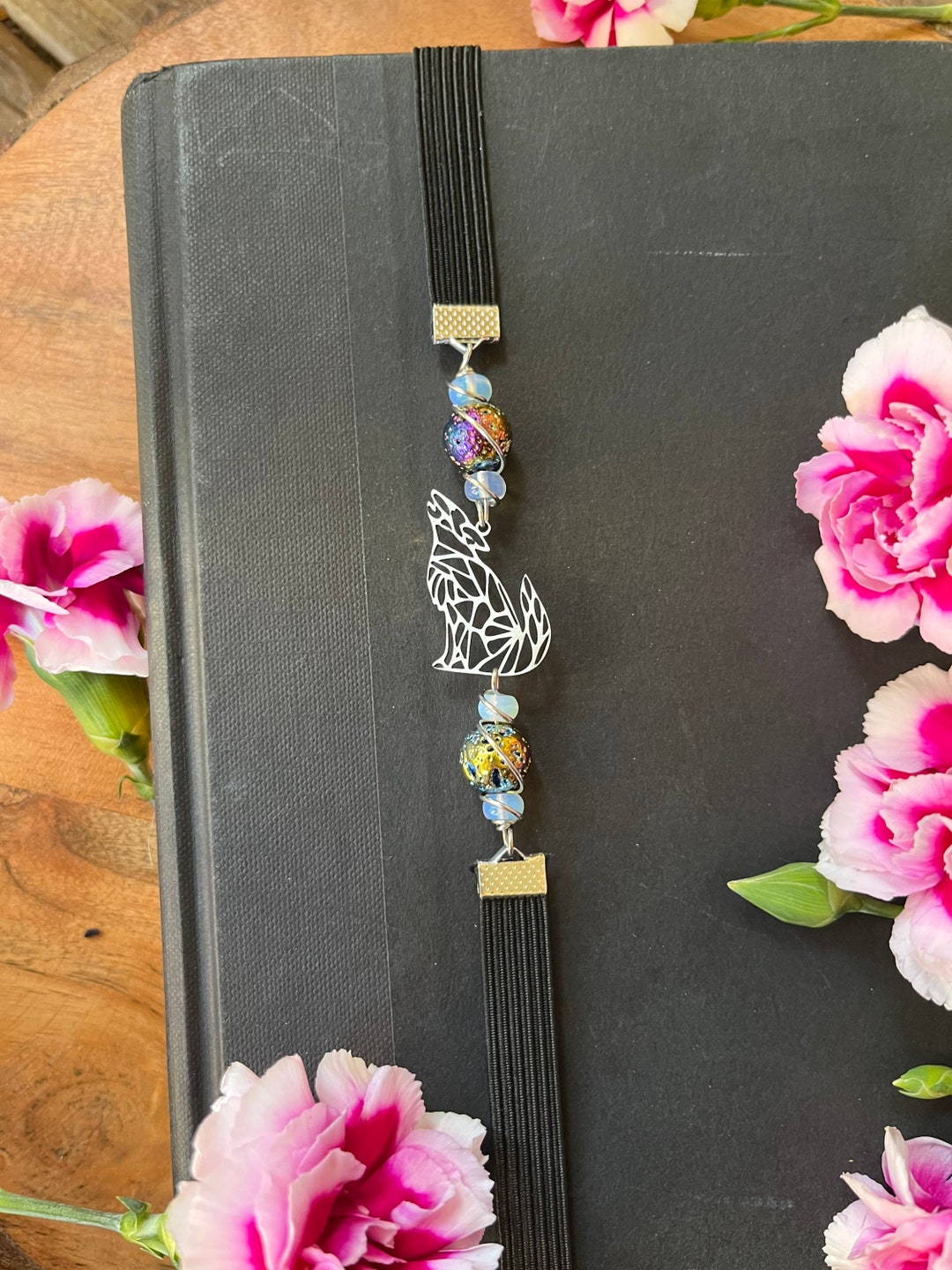 Howling Wolf Bookmark • Rainbow Lava Wolf Book Thong • Silver Wolf ...