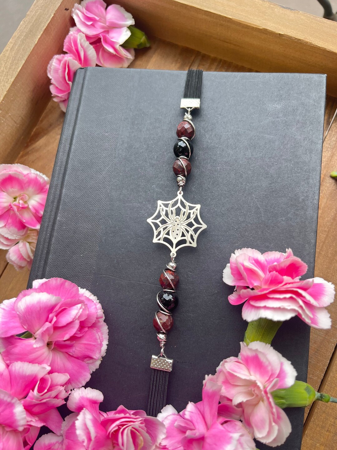 Mahogany Obsidian Bookmark • Spider Bookmark • Spider in Web Bookmark ...