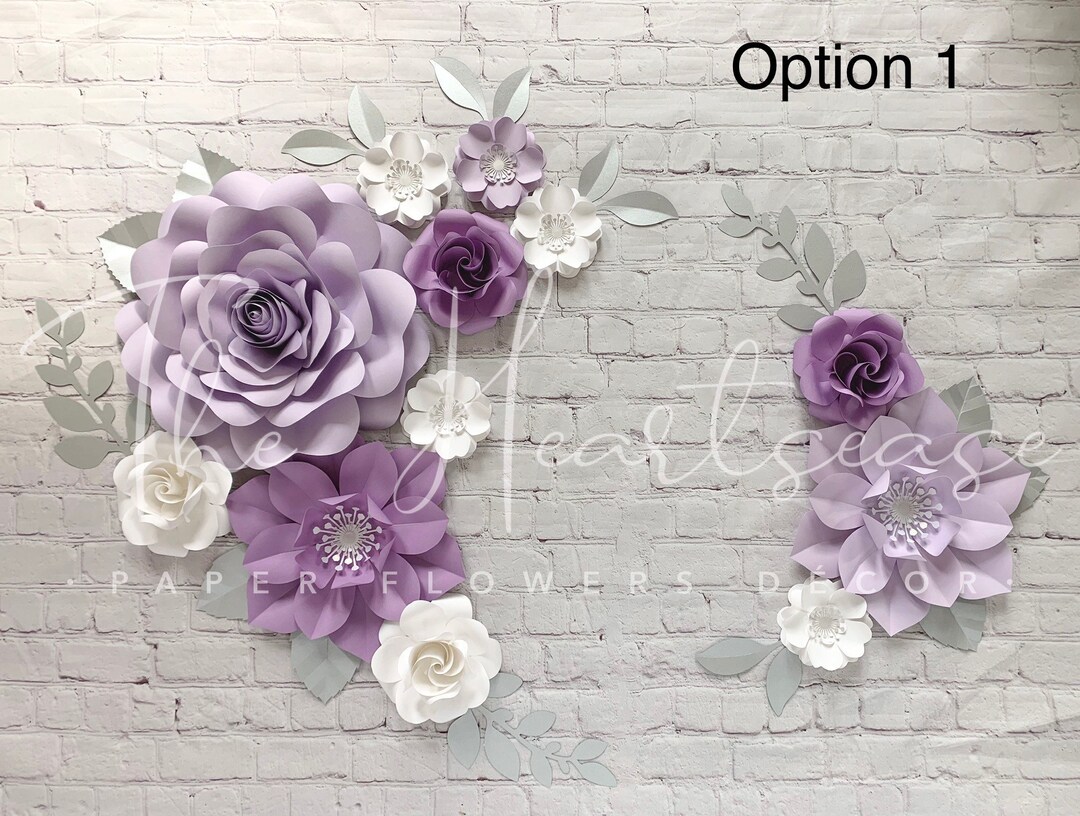 READY TO SHIP Purple, Lavender and Mauve Paper Flowers - Set of 12 ...