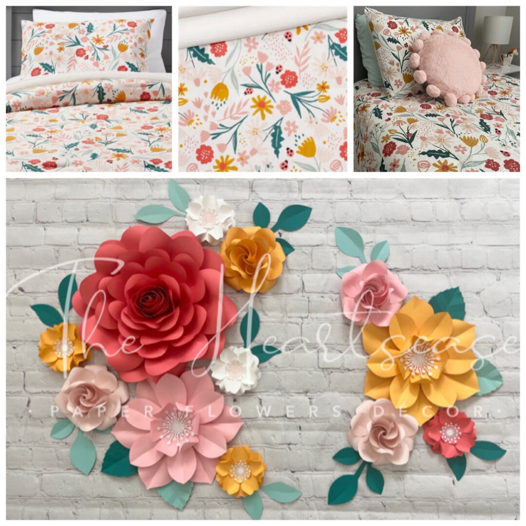 Set of 12 Paper Flowers Inspired by Pillowfort in the Garden Bedding ...