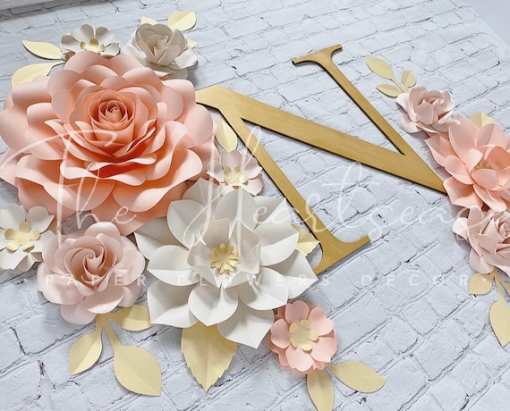 Ensemble de 12 fleurs en papier et 13 feuilles de papier dans | Etsy