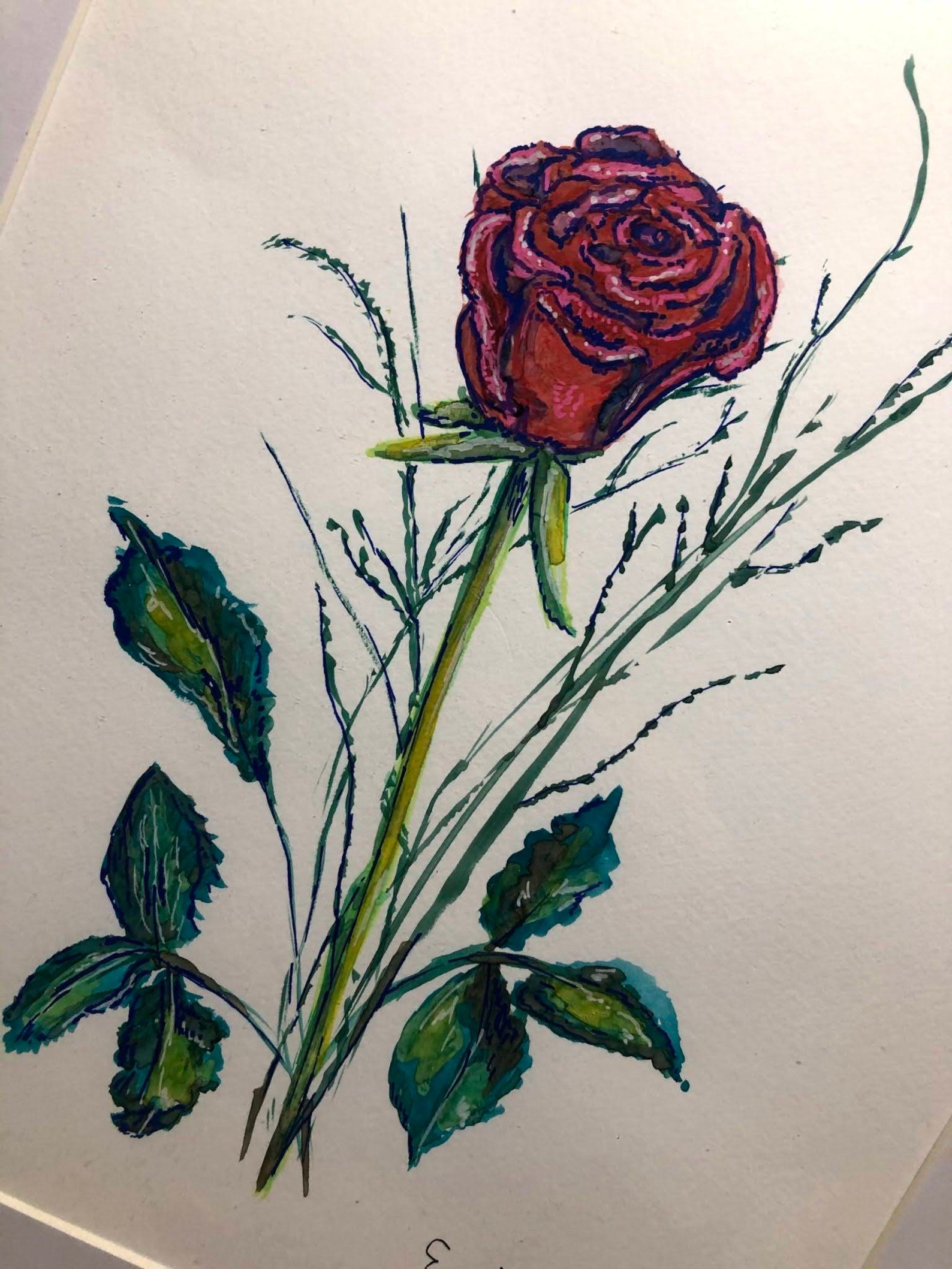 Rose Watercolour, Red Rose Art, Single Rose Painting, Roses - Etsy