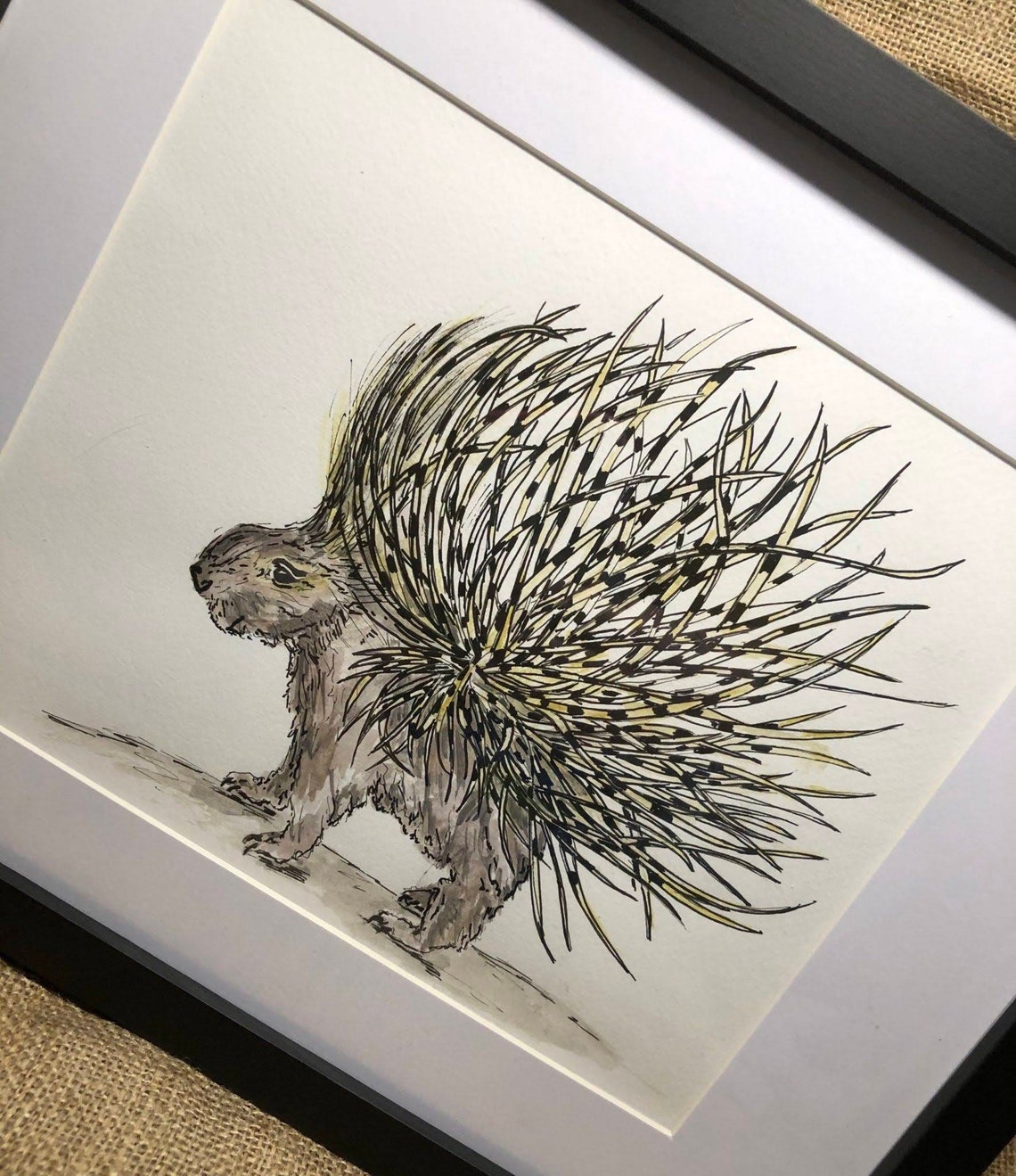 Porcupine art porcupine watercolour porcupine picture | Etsy