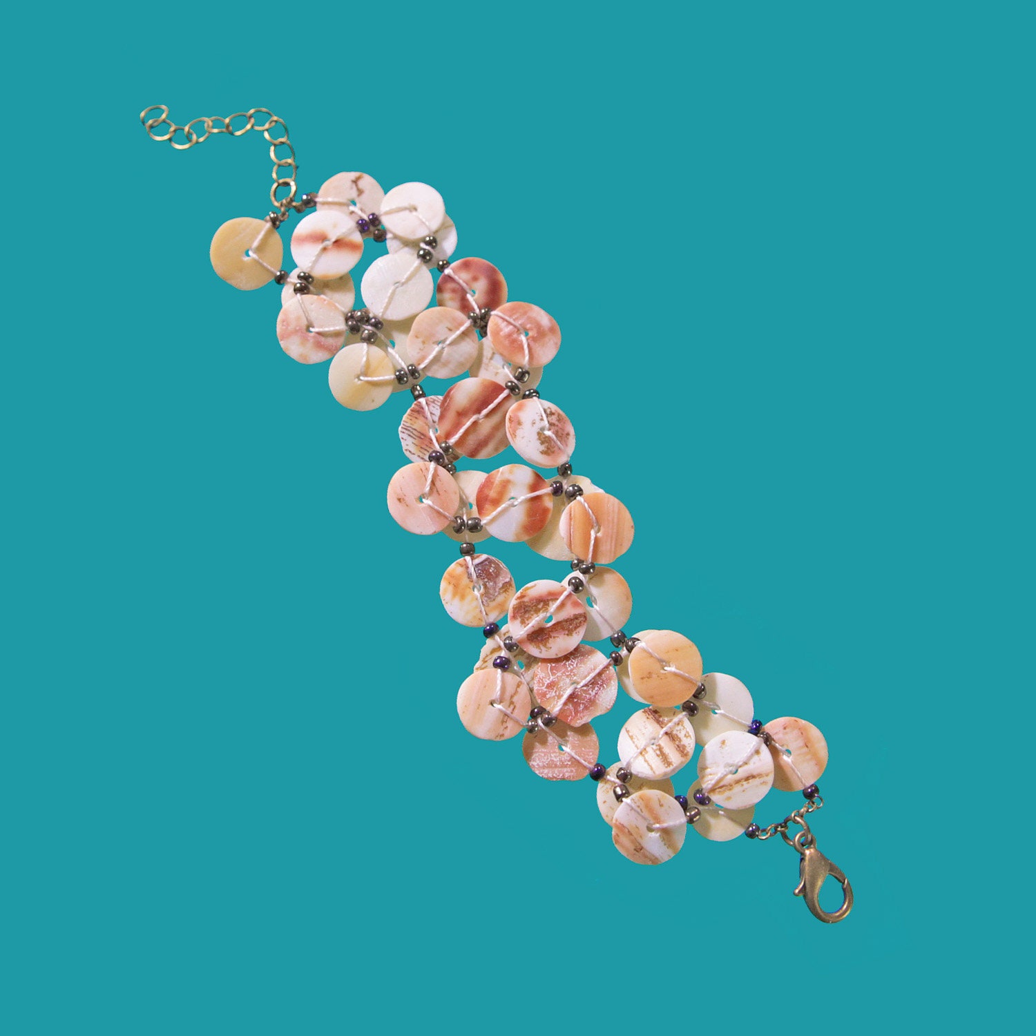 Boho Woven Natural Seashell Cuff Bracelet - Etsy