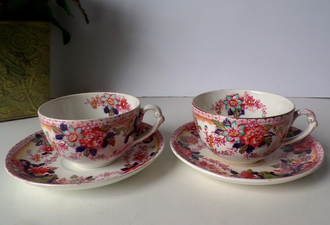 John Maddock and Sons England Royal Vitreous Marlborough Teacups and ...