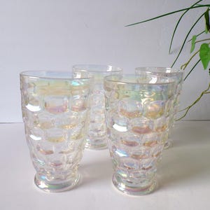 Federal Glass Iridescent Colonial Flat Tumblers Set of 4 - Etsy