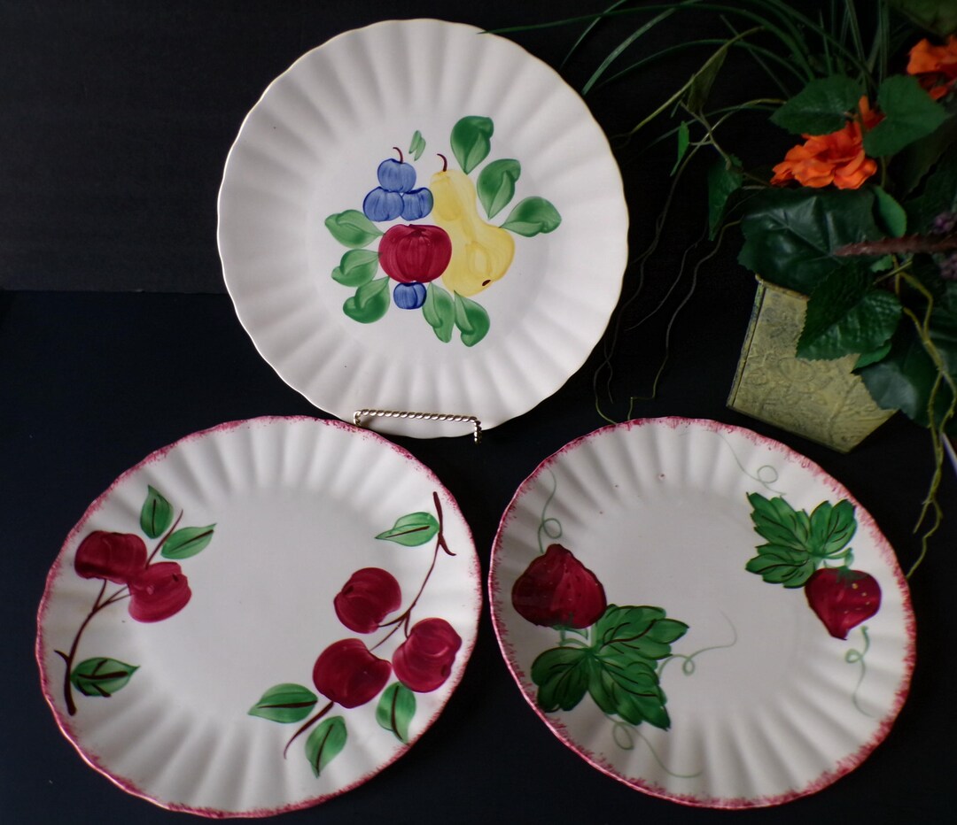 Handpainted Blue Ridge Southern Pottery Fruit Sald Berryville Crab ...