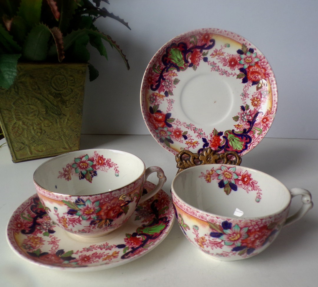John Maddock and Sons England Royal Vitreous Marlborough Teacups and ...