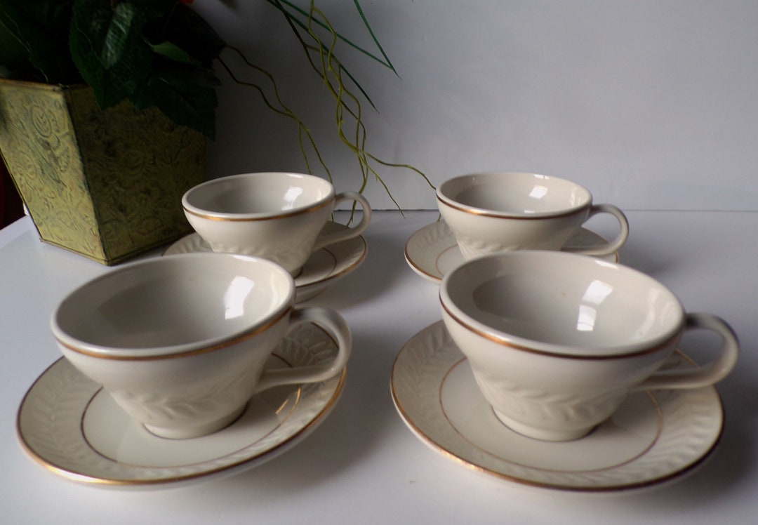 Vintage Shenango China Restaurant Ware Laurel and Gold Teacups and ...