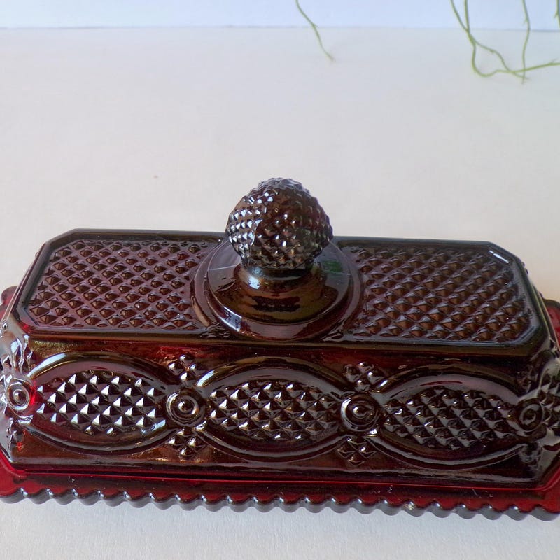 Red Butter Dish - Etsy