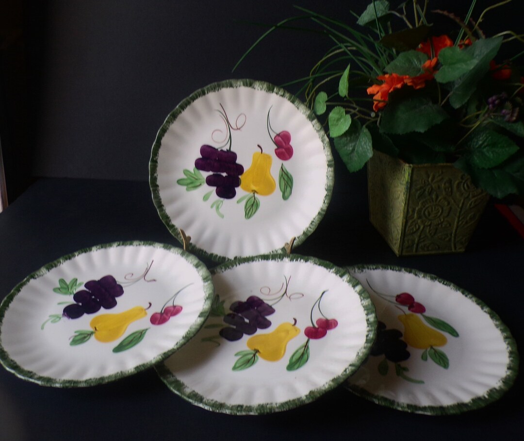 Vintage Handpainted Blue Ridge Southern Pottery Fruit Fantasy Salad ...