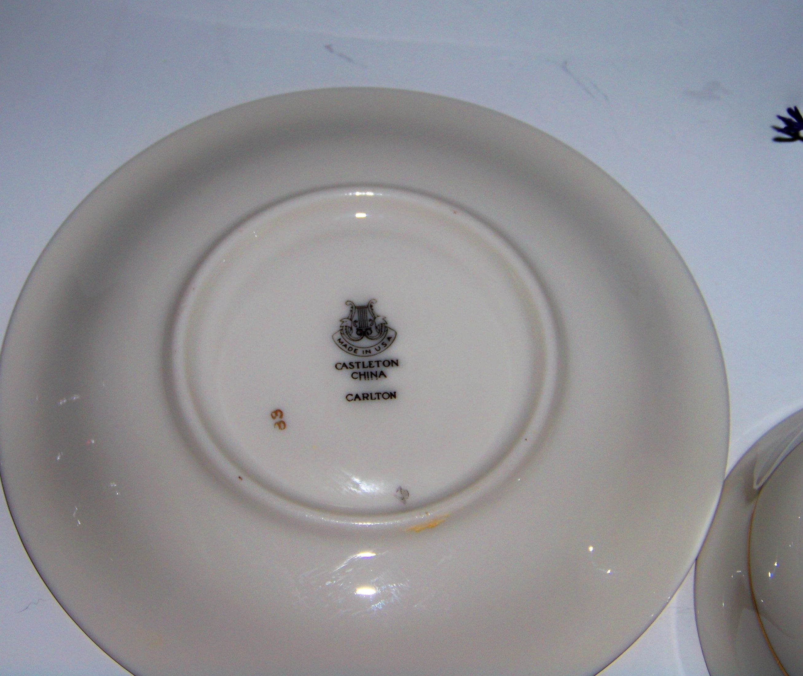 Vintage Castleton China USA Inner Gold Leaf Carlton Footed - Etsy