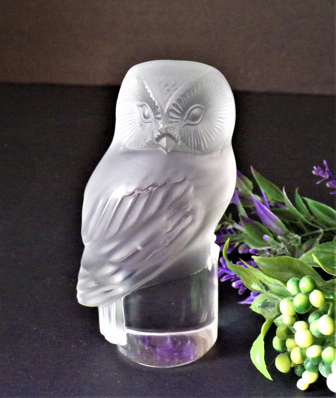 Lalique France Crystal Owl Paperweight Signed Lalique Art Glass - Etsy