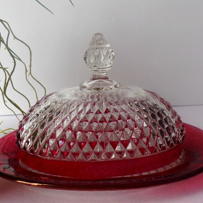 Red Butter Dish - Etsy