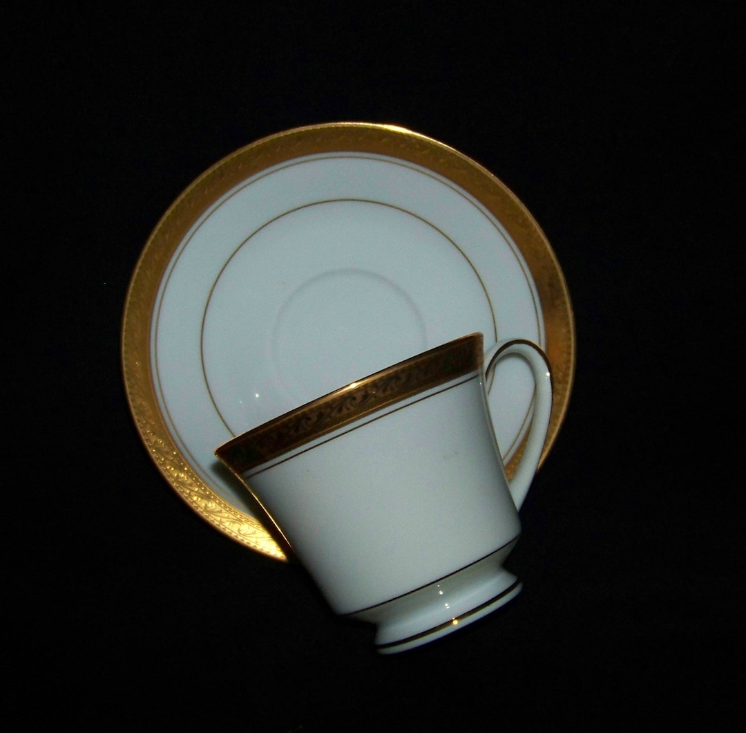 Noritake China Legendary Crestwood Gold Tea Cup and Saucer Gold ...