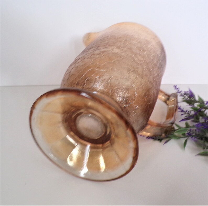 Vintage Jeannette Glass Crackle Marigold Carnival Ptcher - Etsy