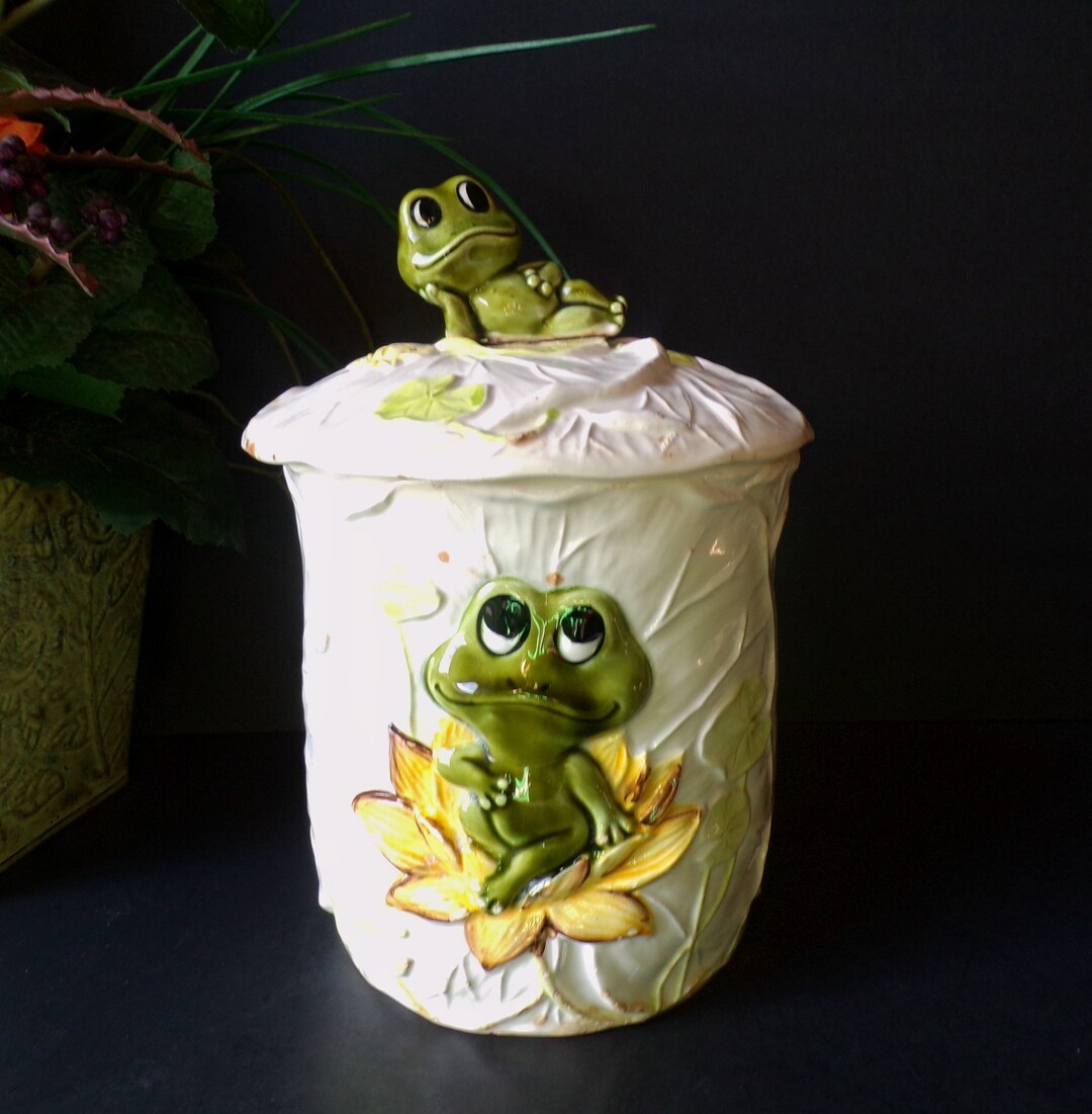 Vintage Sears Neil the Frog 8.5 Ceramic Canister - Etsy