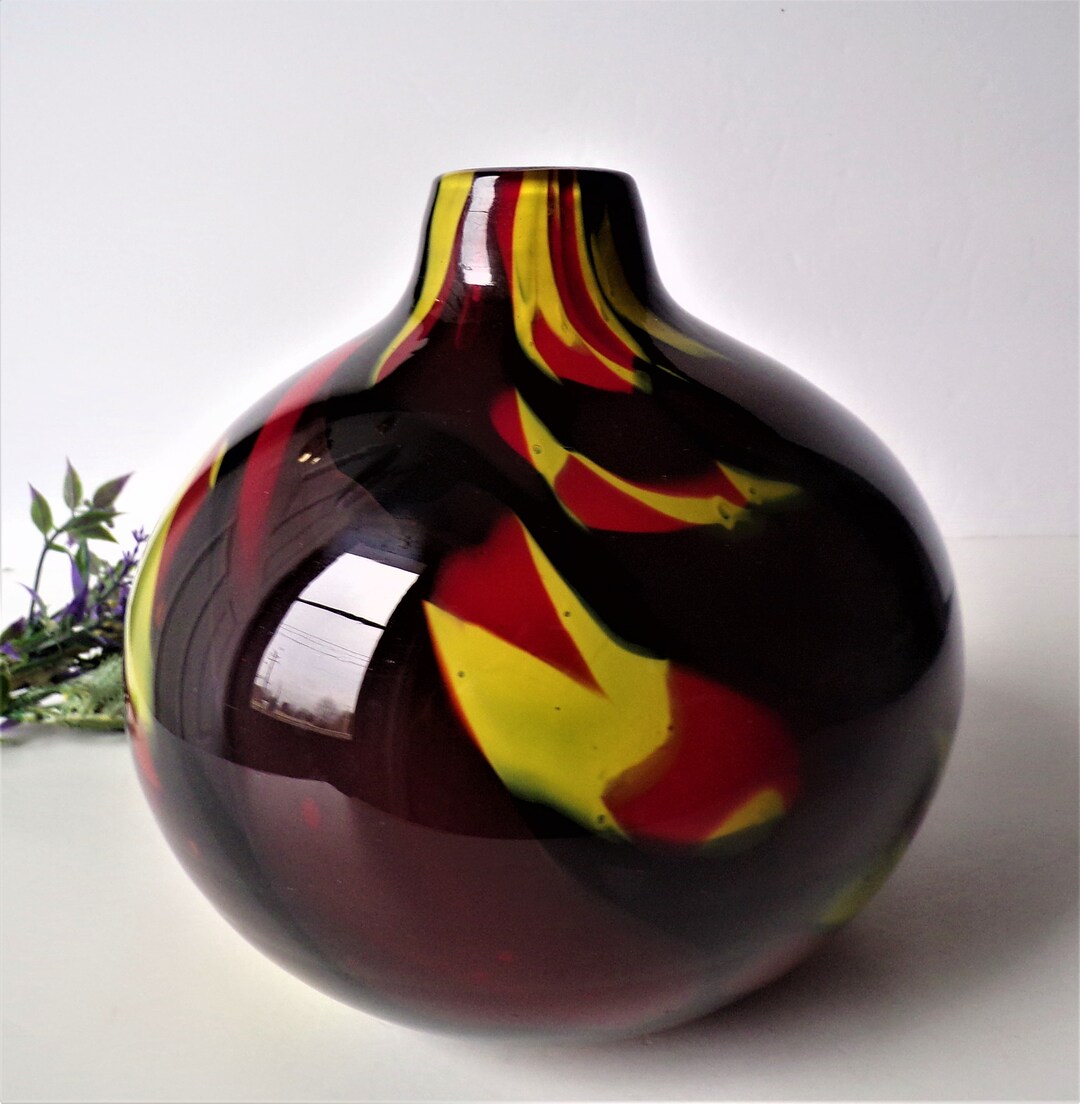 Vintage Multicolor Lustrous Ceramic Art Vase - Etsy