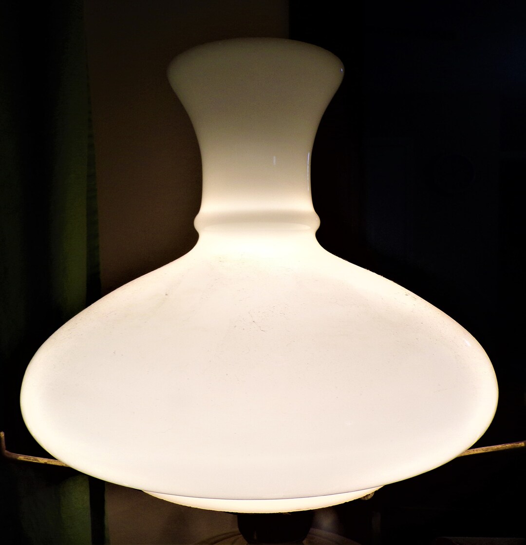 Vintage White Milk Glass Astral Lamp Shade/globe - Etsy