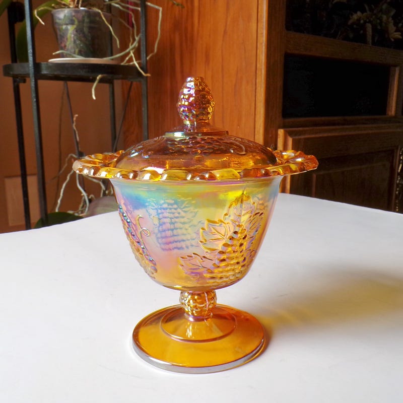 Carnival Glass Candy Dish - Etsy