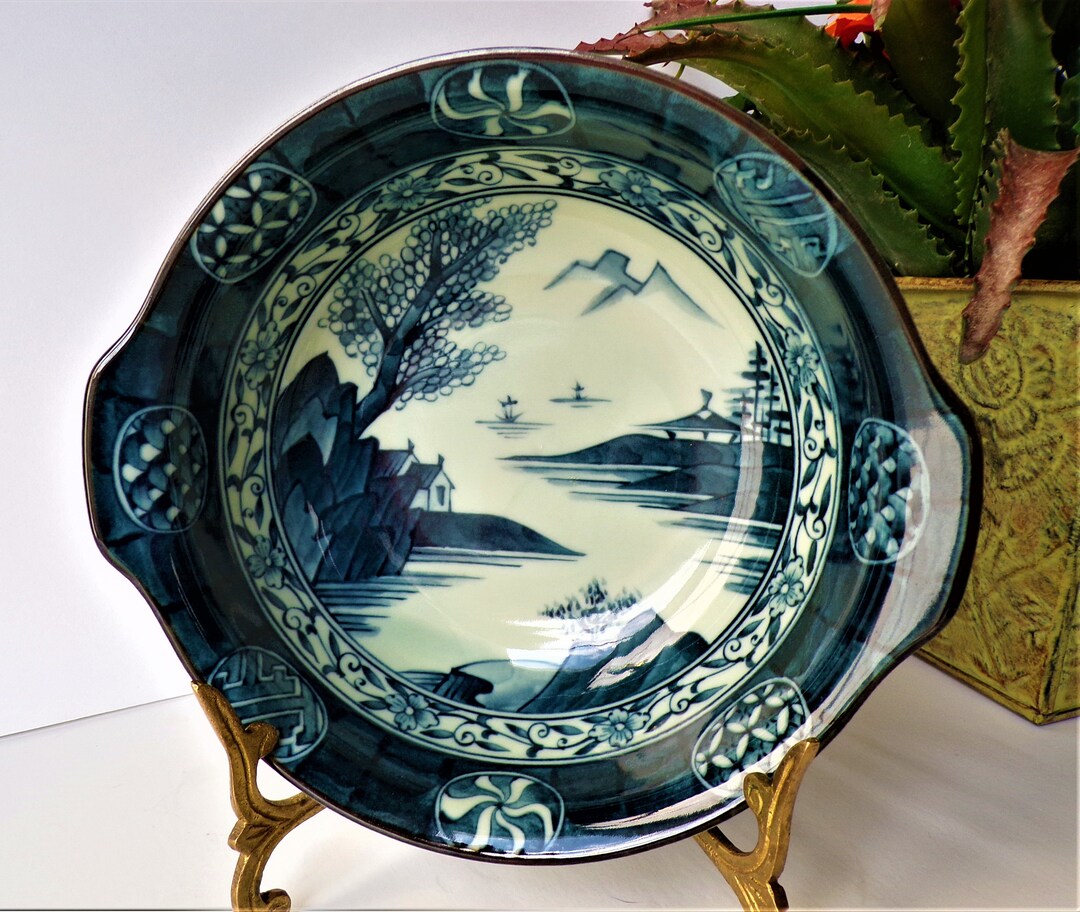 2 Exquisite Asian-inspired Hand Painted Porcelain Lugged Bowls - Etsy